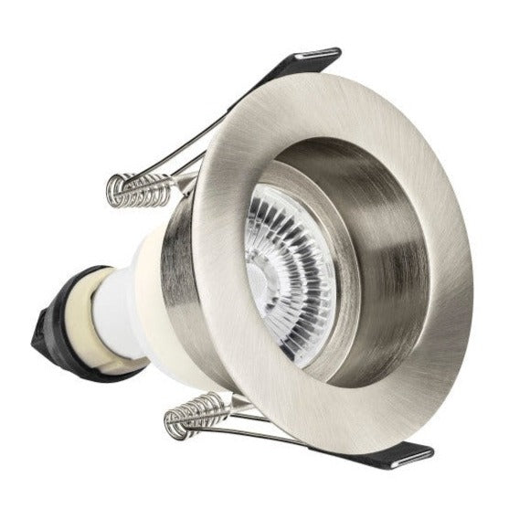 EVOFIRE FIRE RATED DOWNLIGHT 70MM CUTOUT IP65 SATIN NICKEL RECESSED +G ...